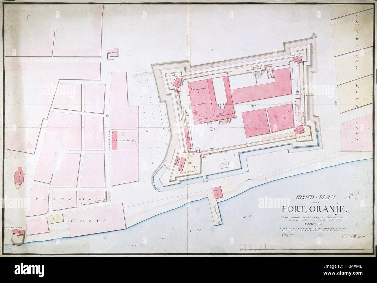 This map, labeled AMH-4689-NA, depicts the layout of Fort Orangie on ...