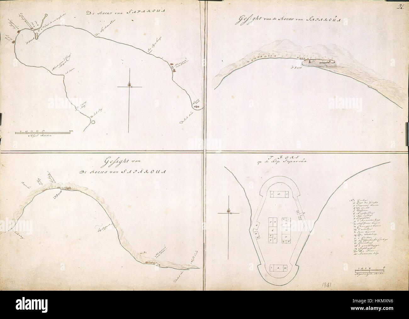 This map of the fortifications on Saparoua, from the AMH-4708-NA ...