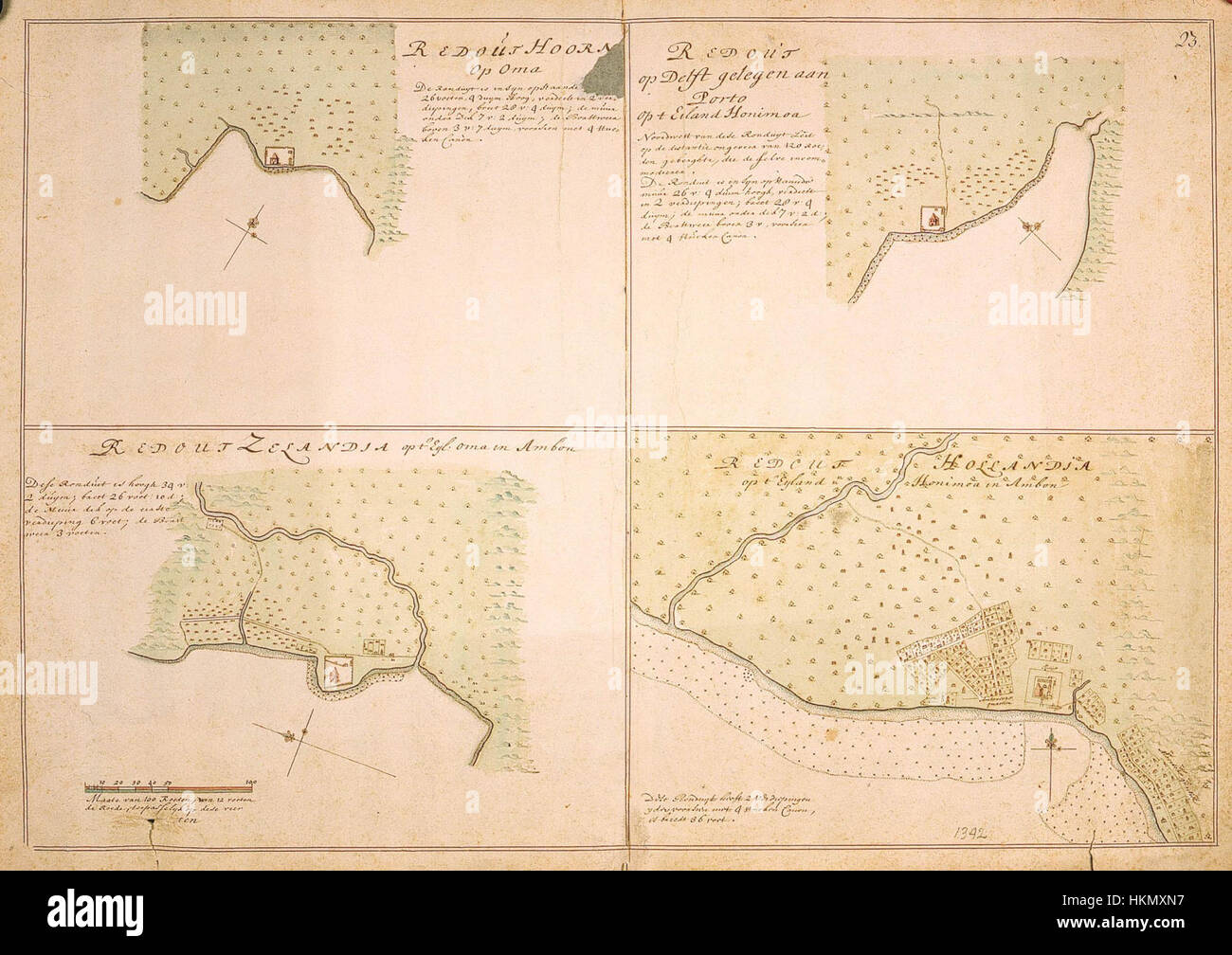 This map illustrates the fortifications on the islands of Oma and ...