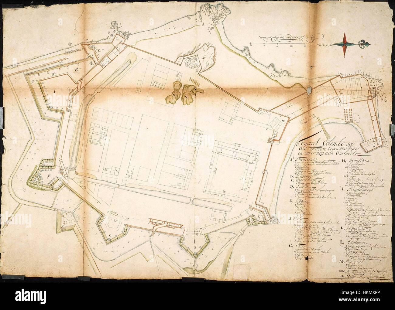 The 1743 map of Colombo offers a historical view of the city ...