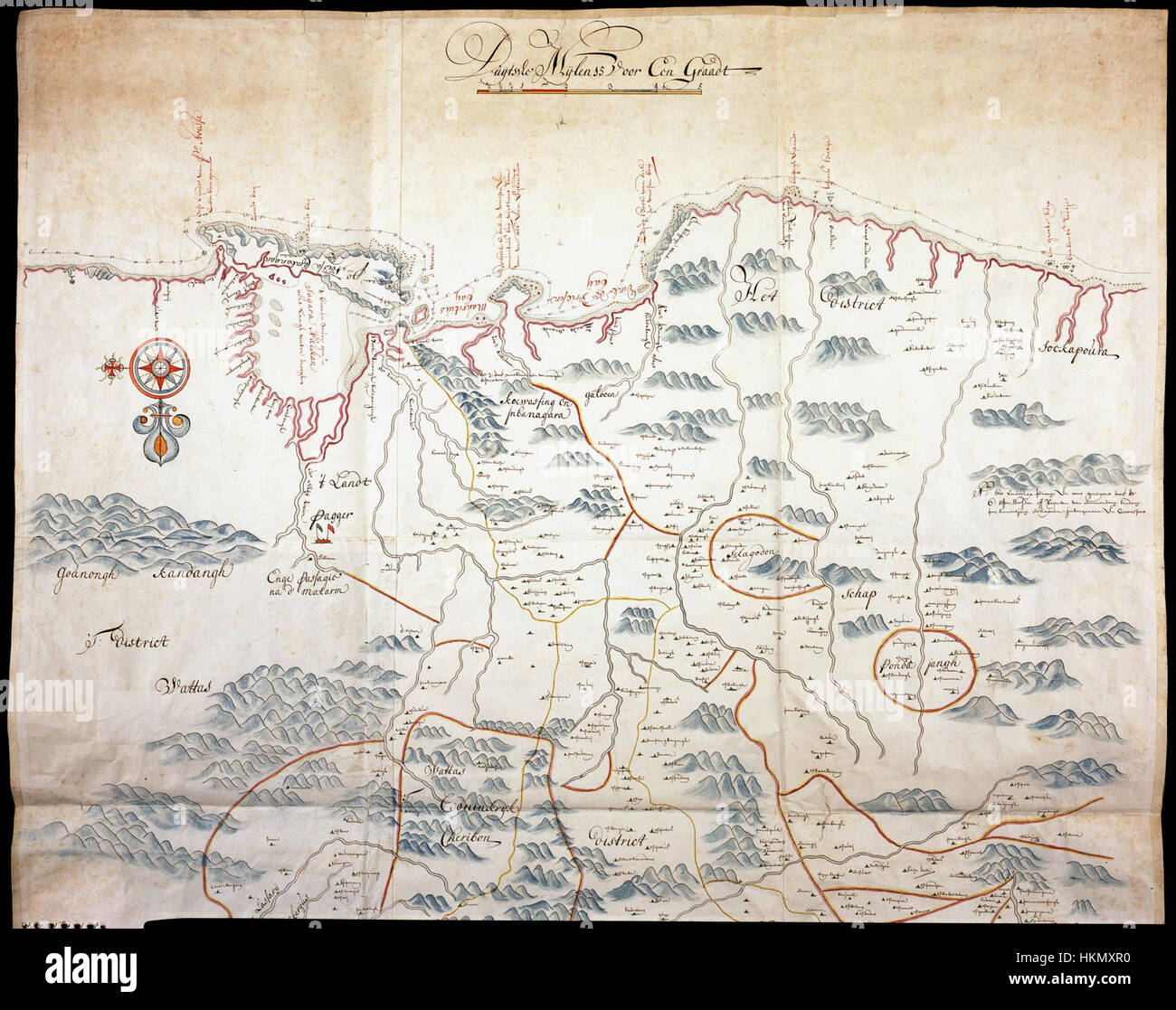 This historical map, AMH-4837-NA, shows part of the northern Java coast ...