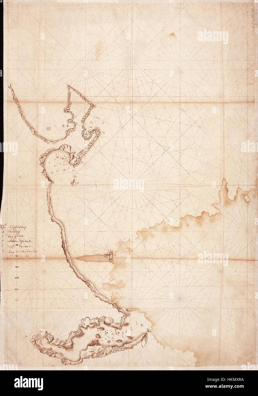 This historic maritime chart, *AMH-5086-NA*, shows the coastal areas of ...