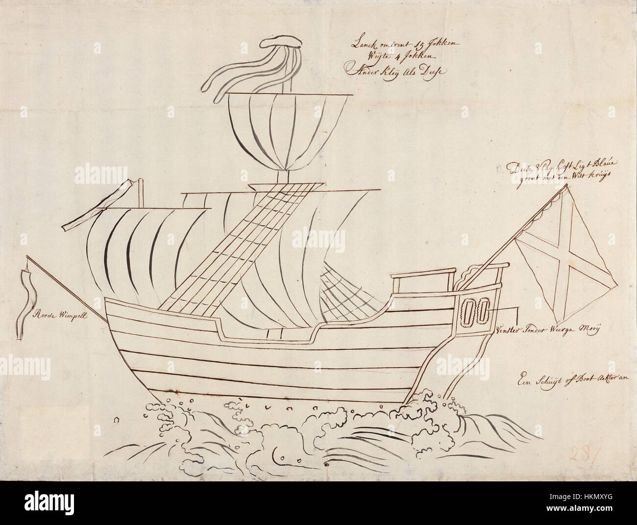 This artwork depicts a vessel from the Japanese region, illustrating ...