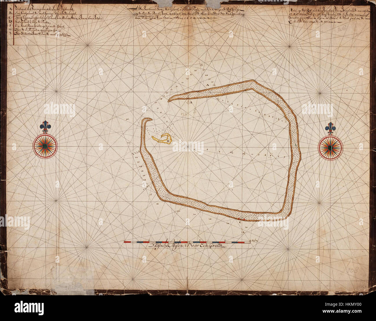This historical map depicts the island of Ilha de Prata, providing ...
