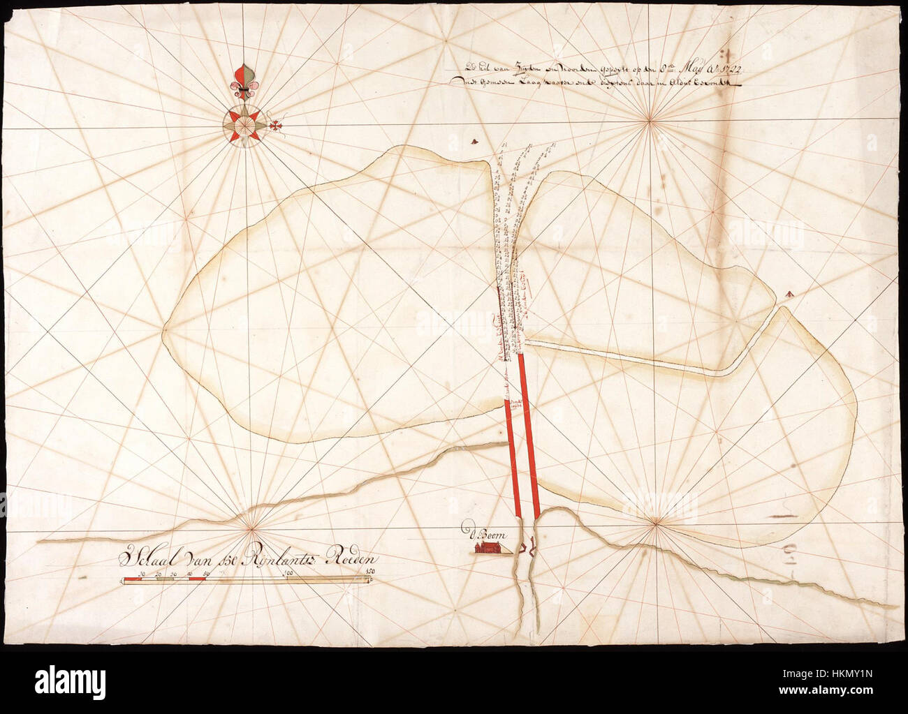 This 19th-century nautical chart, AMH-5229-NA, depicts soundings and ...
