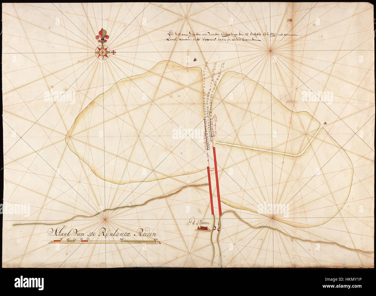 This chart, AMH-5230-NA, shows the depth soundings in the river near ...