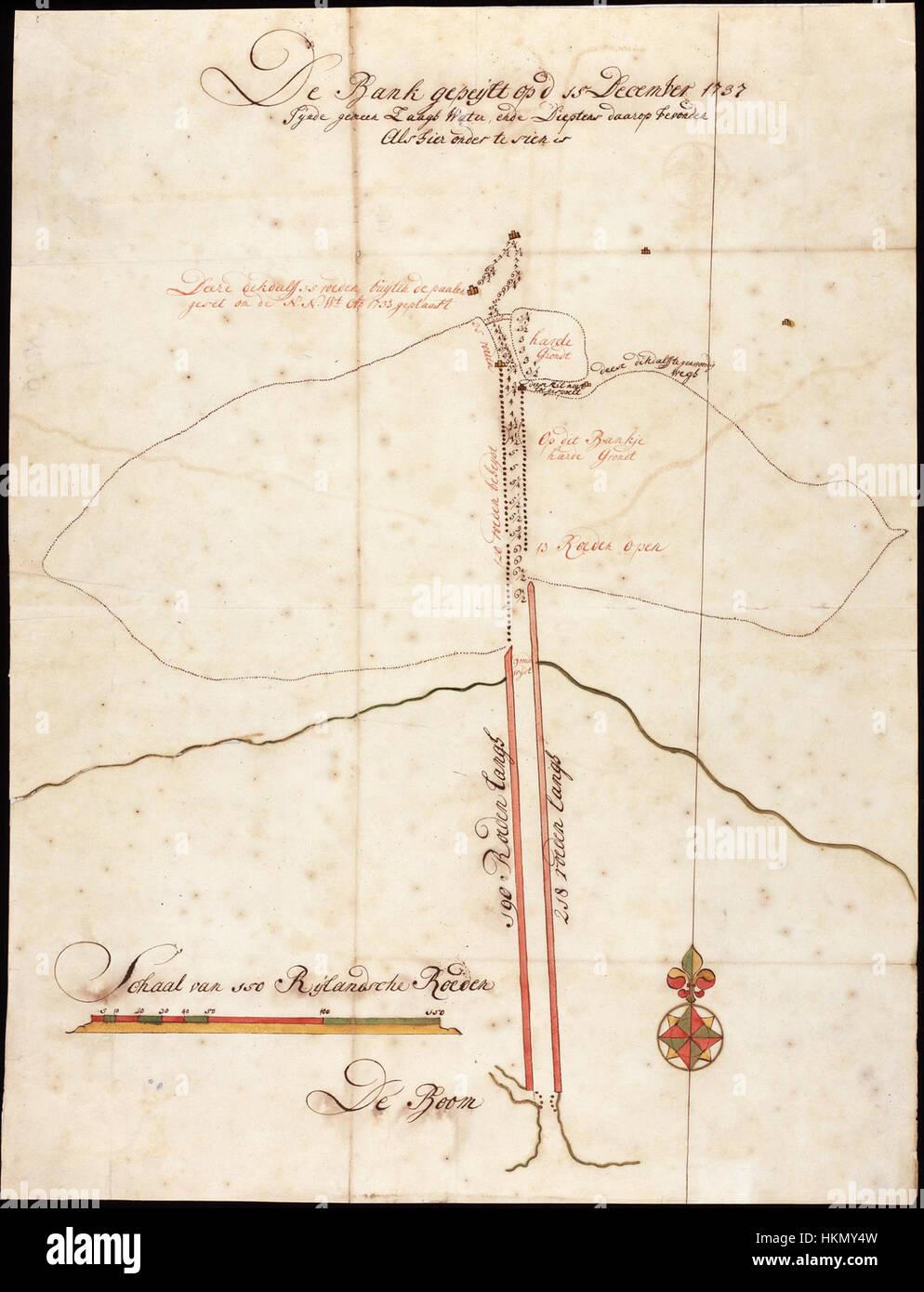 This historical chart depicts soundings in the river at Batavia ...