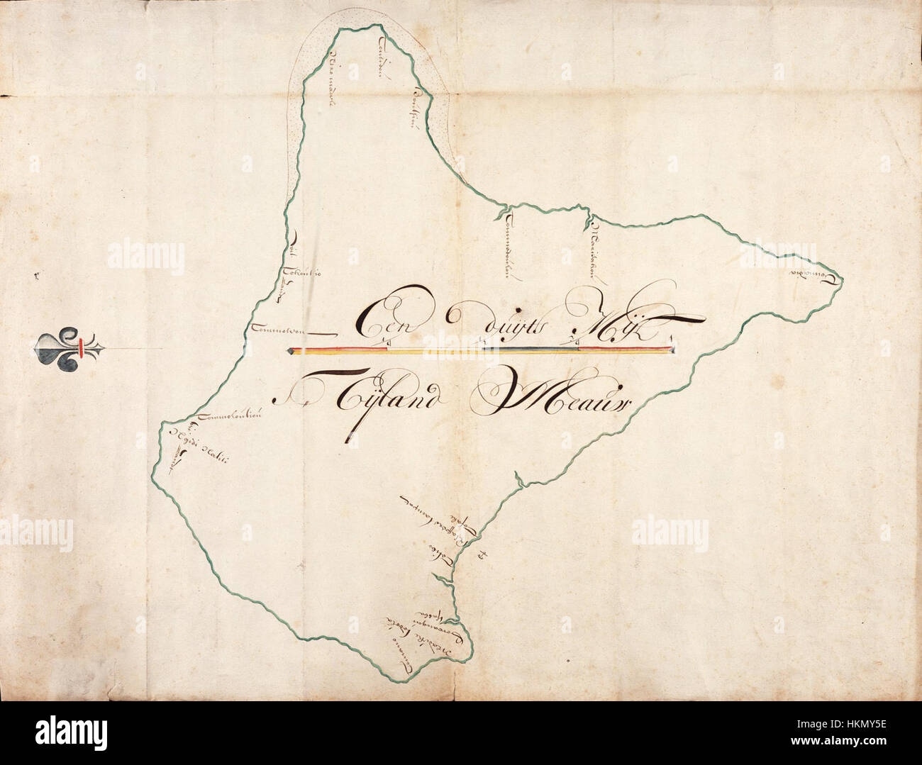 This map of the island of Meauw is an historical cartographic work ...
