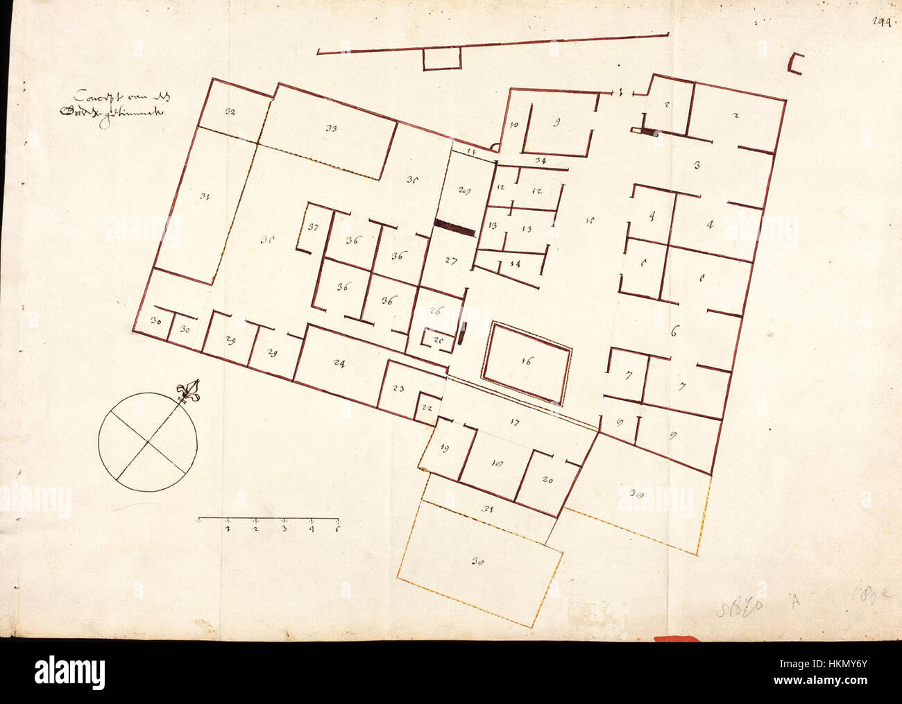 This floor plan depicts the Dutch lodge at Souratte, a colonial-era ...