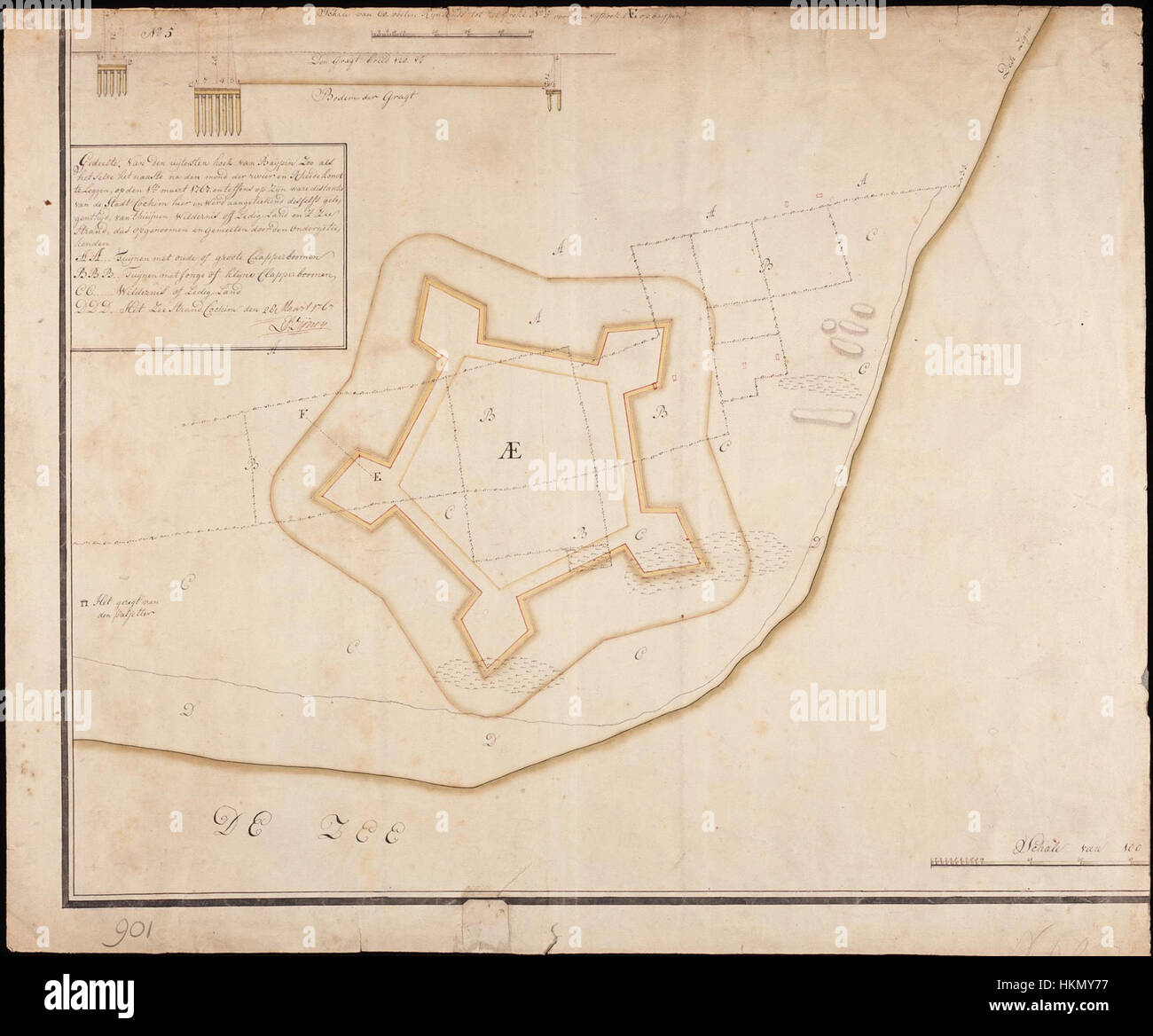 This historical map depicts the fort and city of Cochin, showcasing its ...