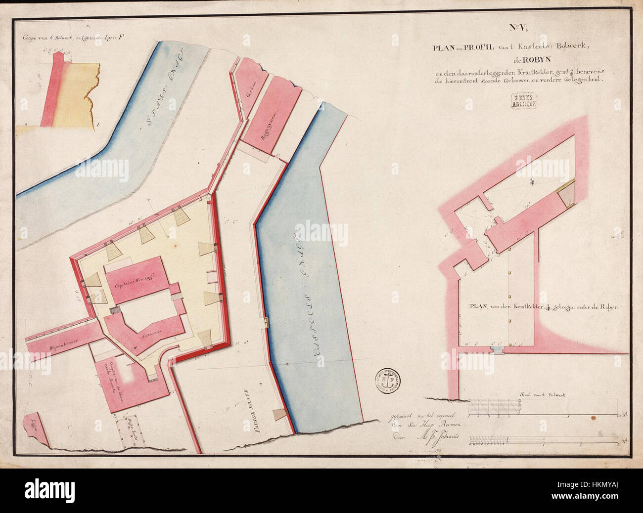 This map represents the 'de Robijn' bastion, a part of the Batavia ...