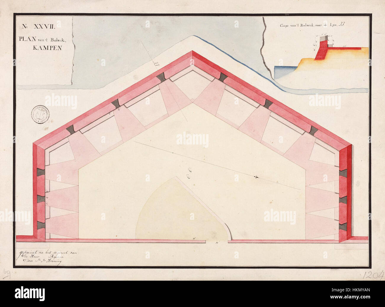 The plan for the Kampen Bastion at Batavia represents a significant ...