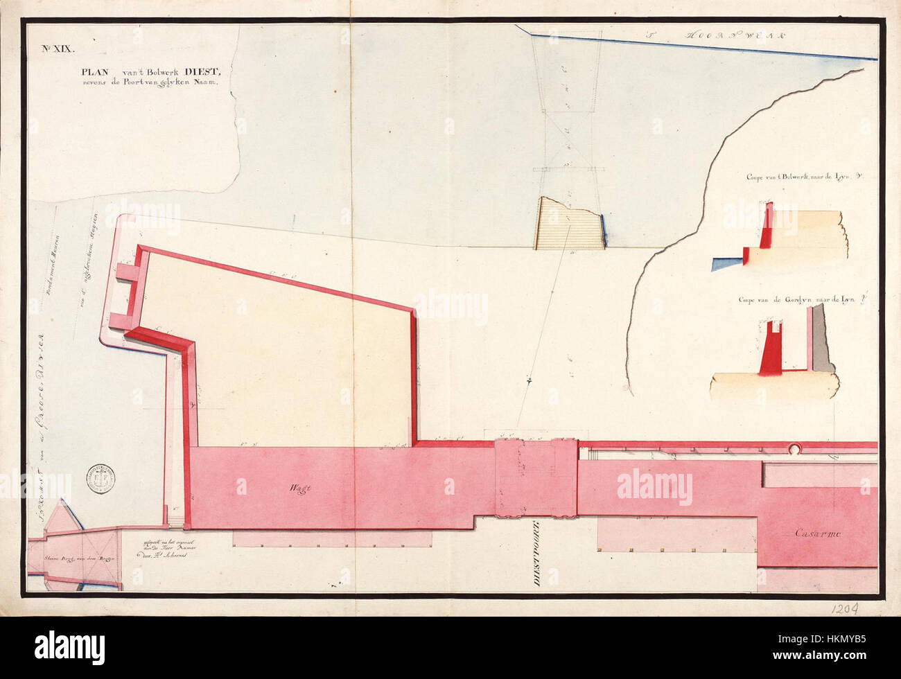 This 18th-century plan of the Diest Bastion at Batavia (modern-day ...