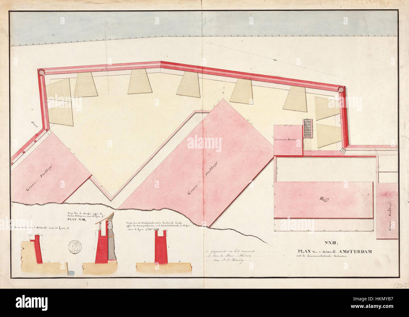 This historical plan depicts the Amsterdam bastion, part of the ...