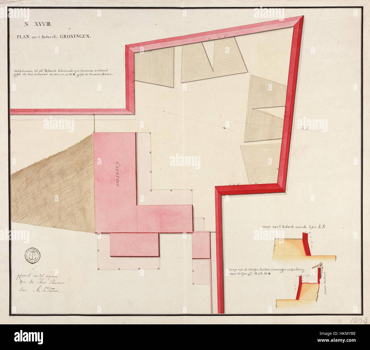 This plan of the Groningen bastion at Batavia, dated to the 17th ...