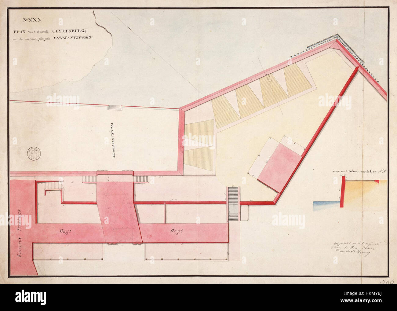 The plan of the Culemborg bastion at Batavia (now Jakarta, Indonesia ...