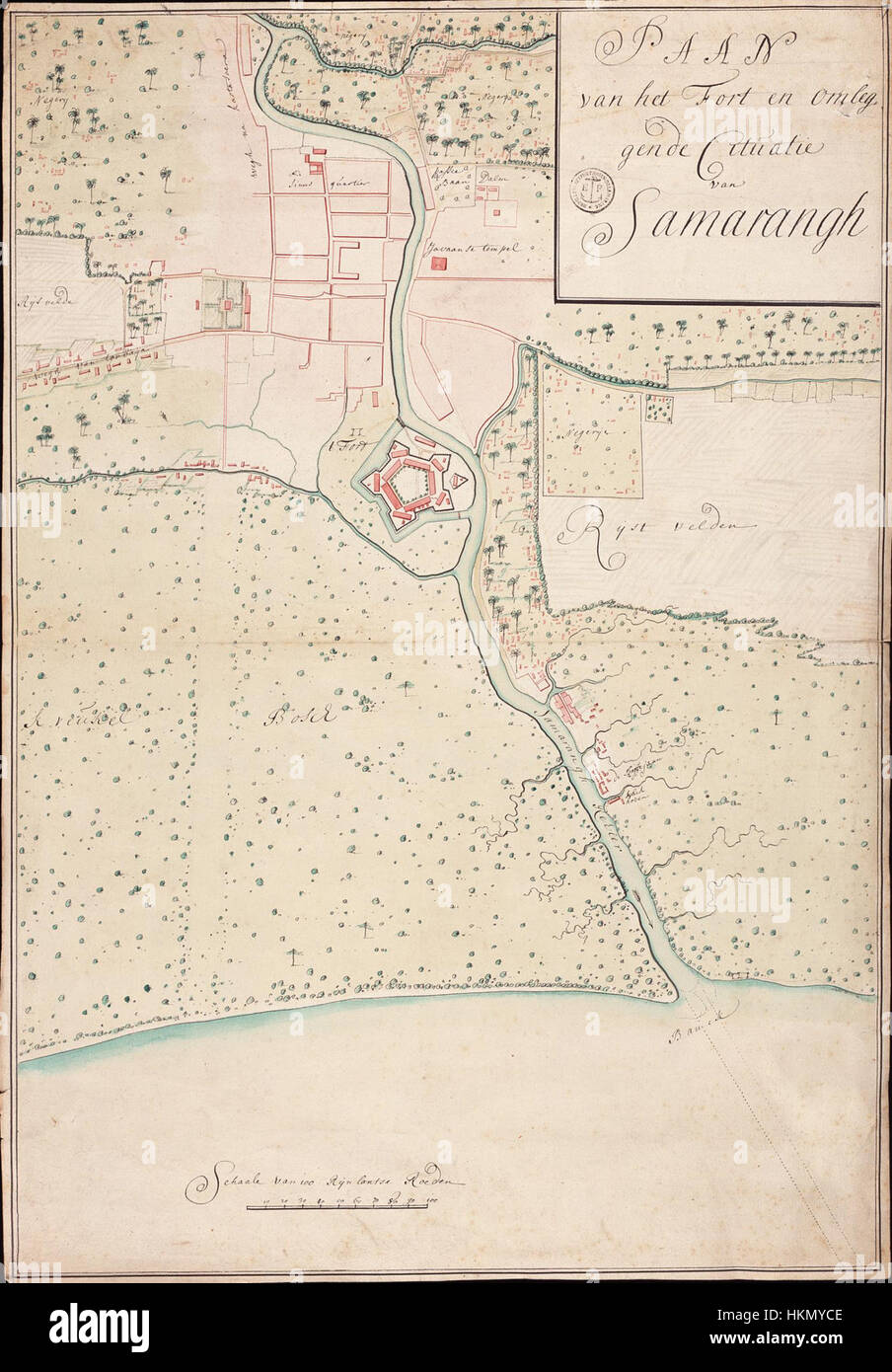 This historical map of Semarang and its surroundings provides a ...