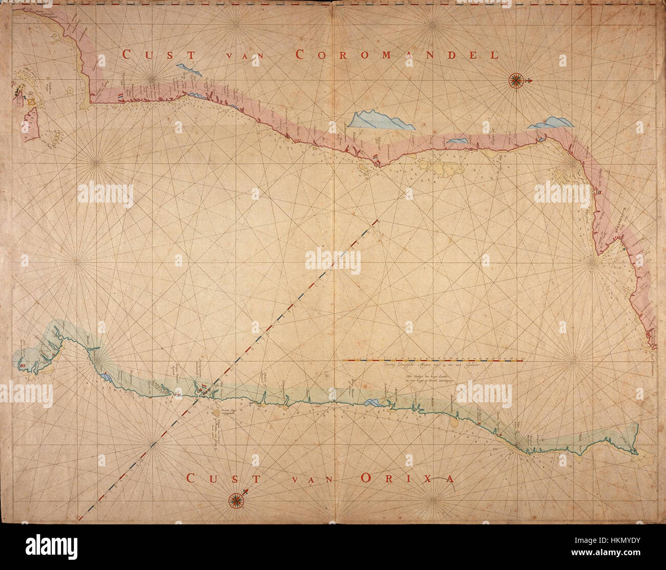 This historical map, AMH-5506-NA, depicts the coasts of Coromandel and ...