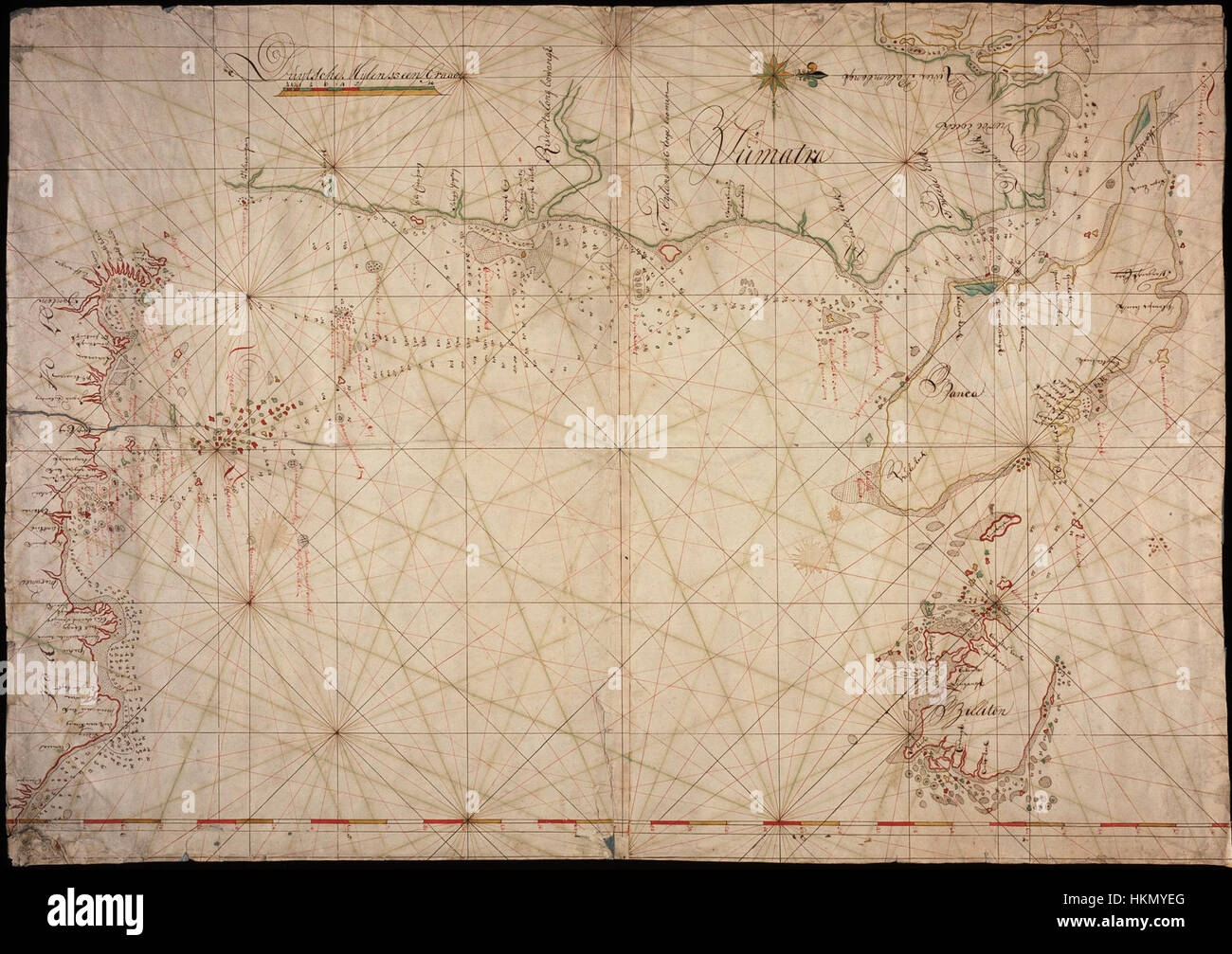 This map depicts the northern coast of Java and the eastern coast of ...