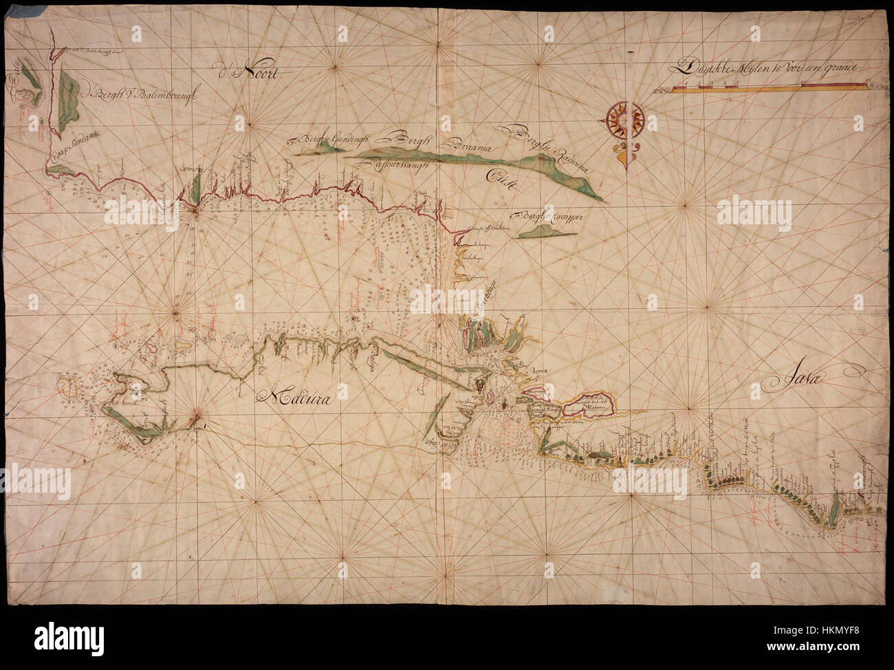 The map AMH-5535-NA illustrates the northern coastline of Java and ...