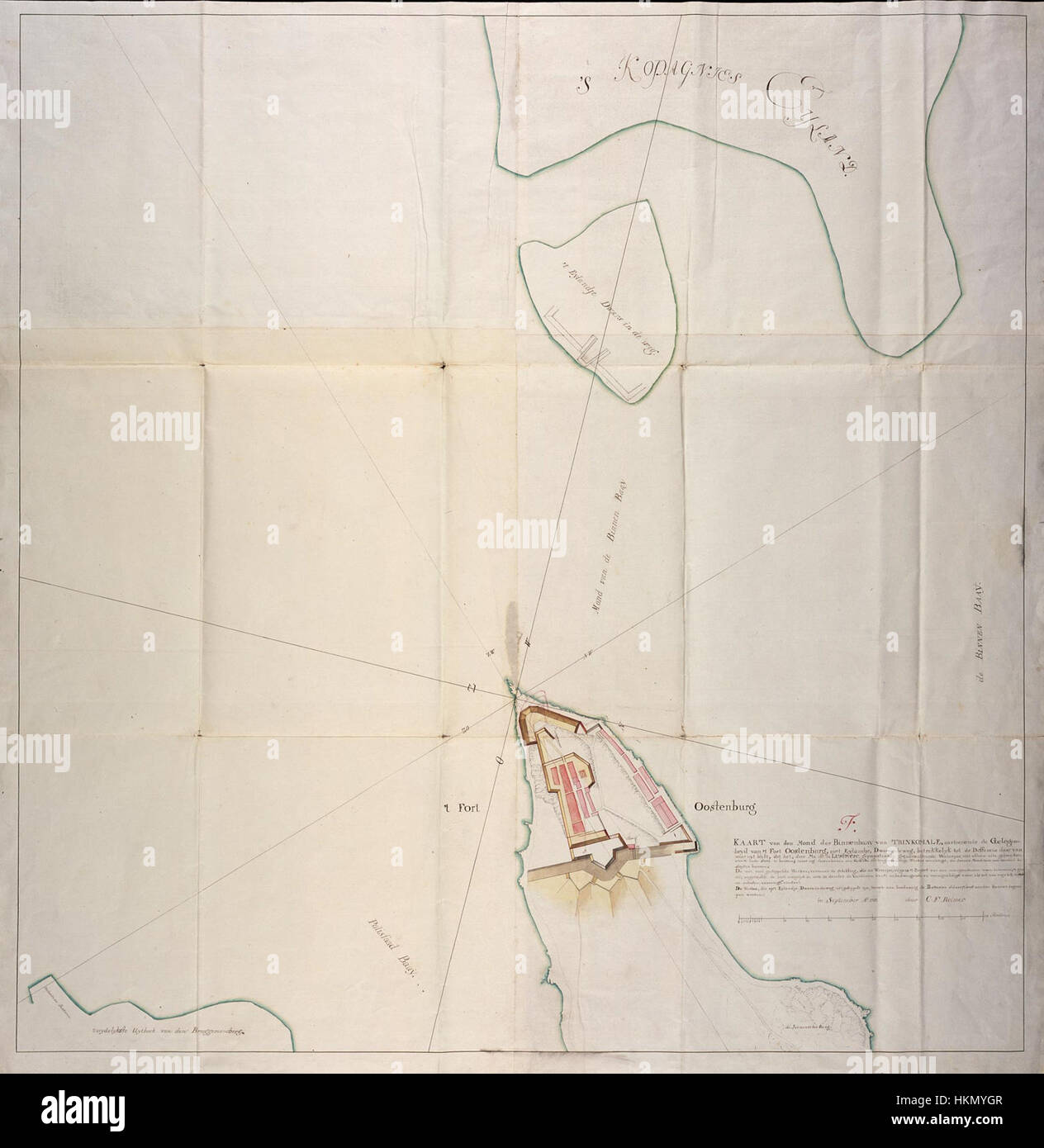 This map shows the fort at Trinkonomale and its surrounding area ...