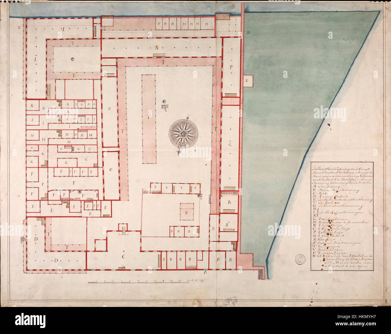 This map illustrates the layout of the hospital at Batavia, reflecting ...