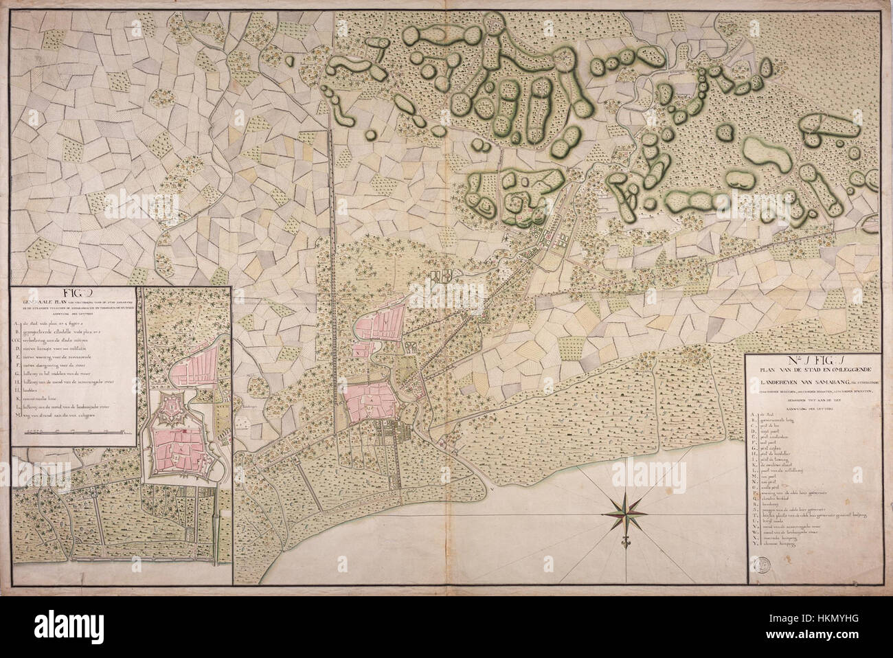 This historical map, labeled AMH-5587-NA, depicts the Samarang region ...