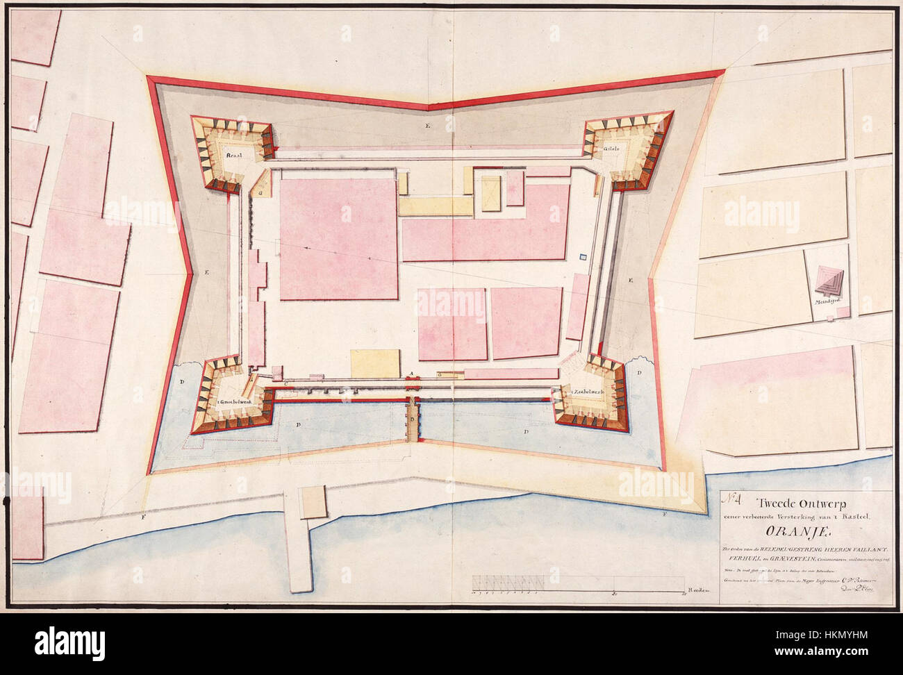 This map, AMH-5593-NA, provides a detailed depiction of Fort Oranje on ...