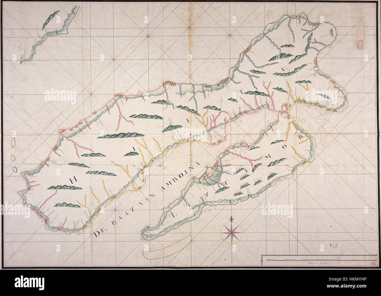 AMH-5595-NA Map of Amboina and South Ceram Stock Photo - Alamy