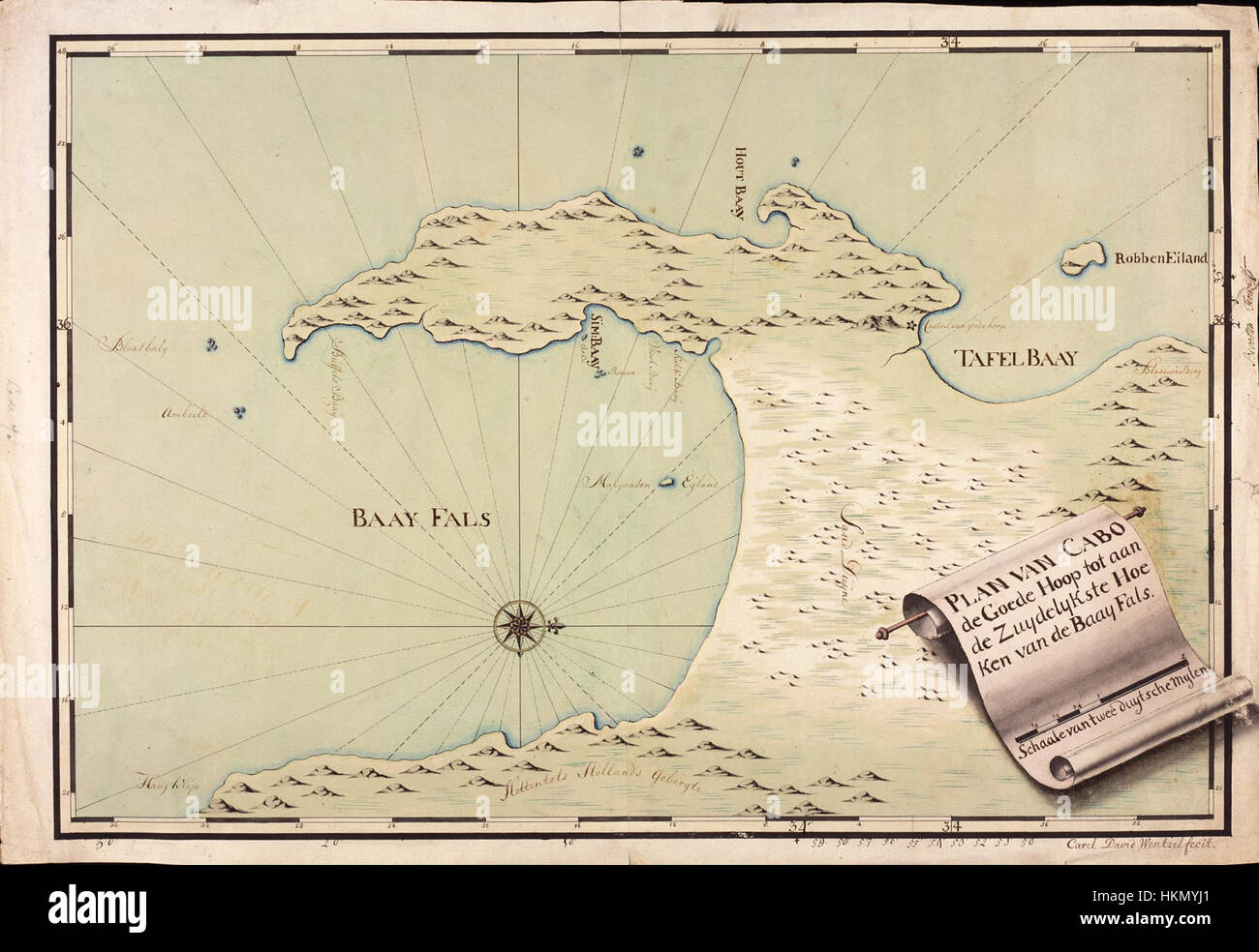 AMH-5601-NA Map of the Cape of Good Hope and False Bay Stock Photo - Alamy