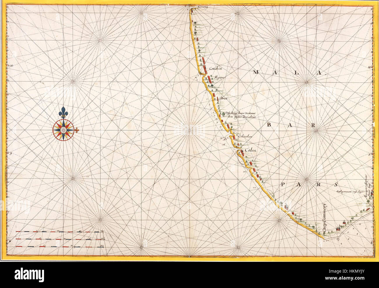This map, AMH-5623-NA, depicts the Malabar Coast, located on the ...