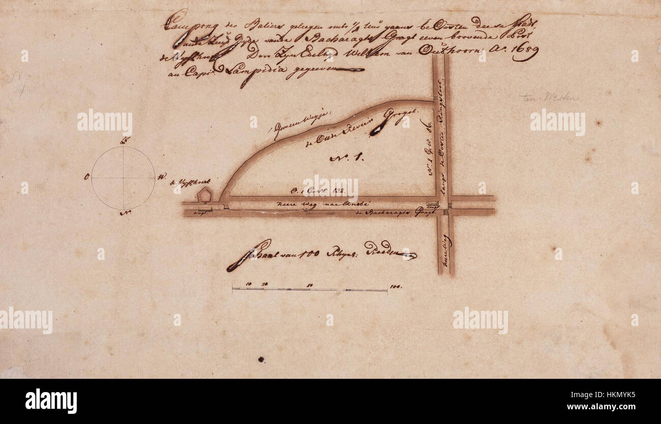 AMH-6031-NA Map of farmlands in the Batavia region, part one Stock ...