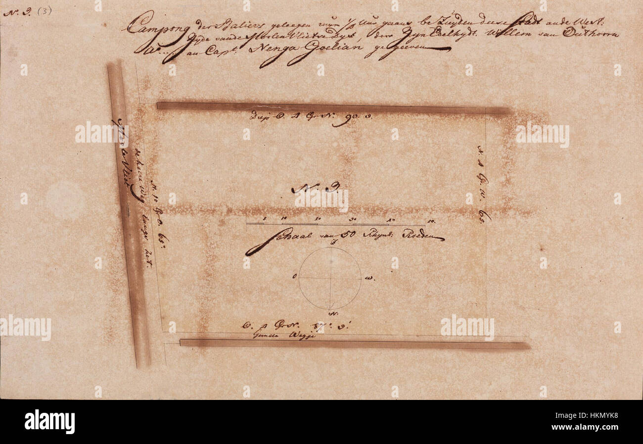 This historical map illustrates the farmlands of the Batavia region ...