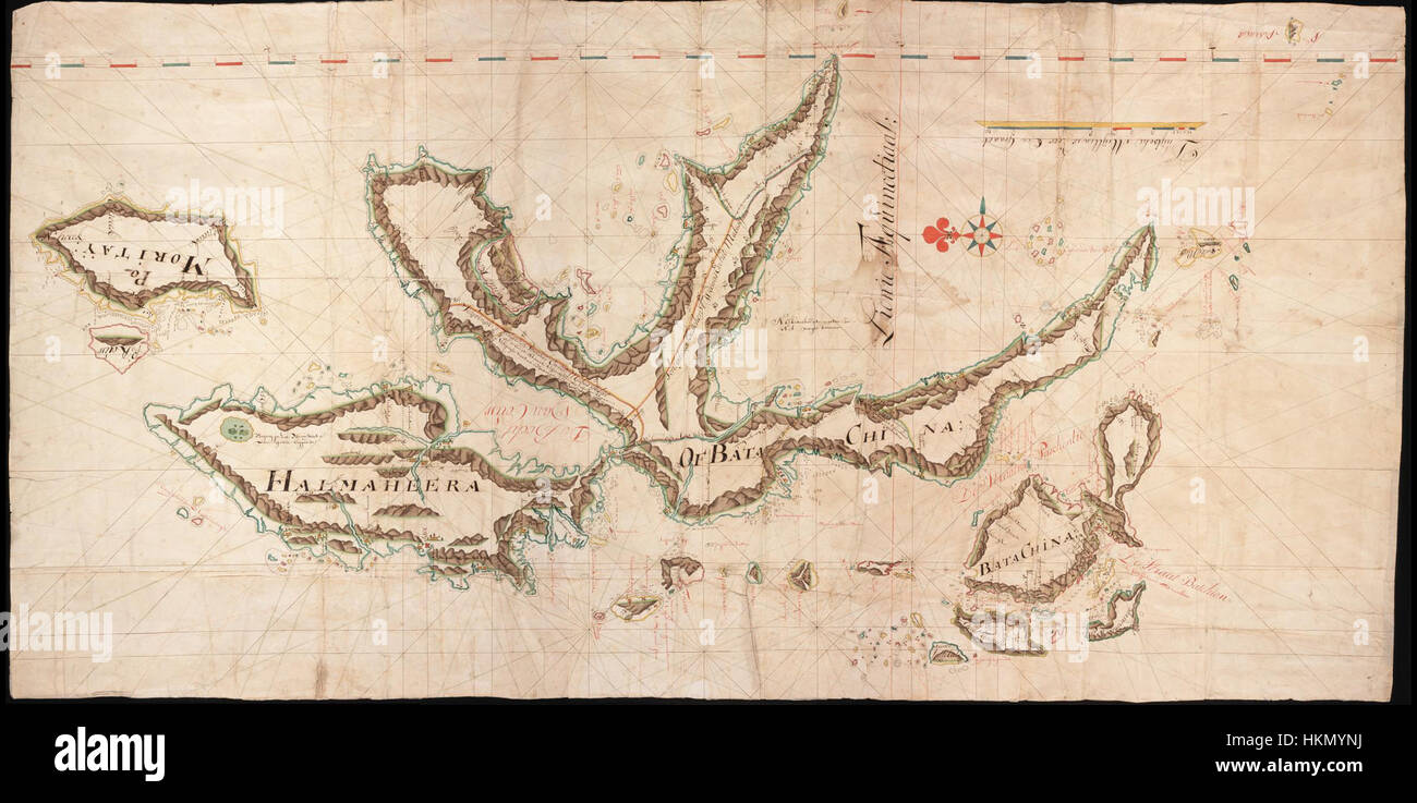 This map, labeled AMH-6093-NA, shows the islands of Ternate, Tidore ...
