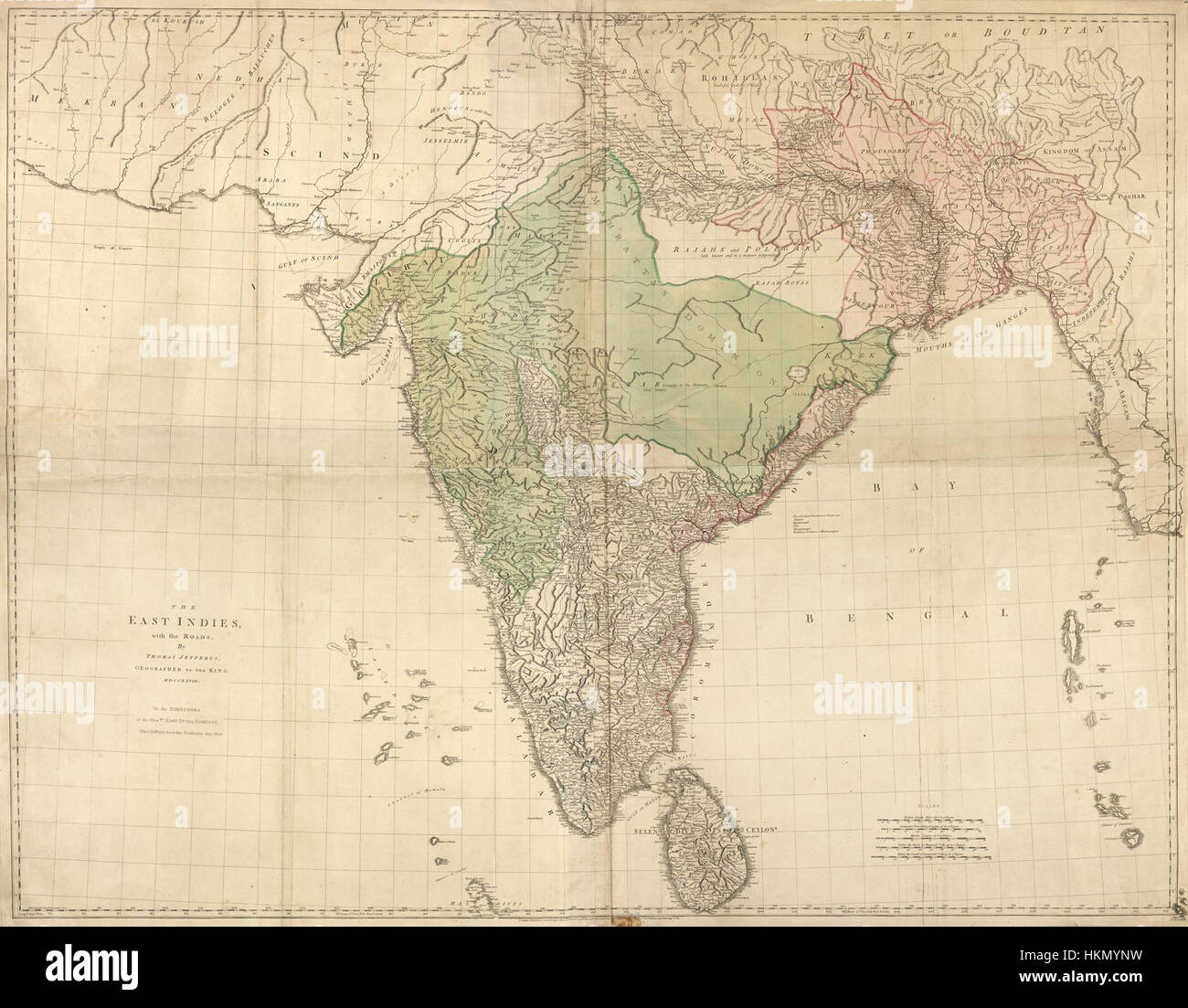 The image features a historical map of India, identified as AMH-6098-NA ...