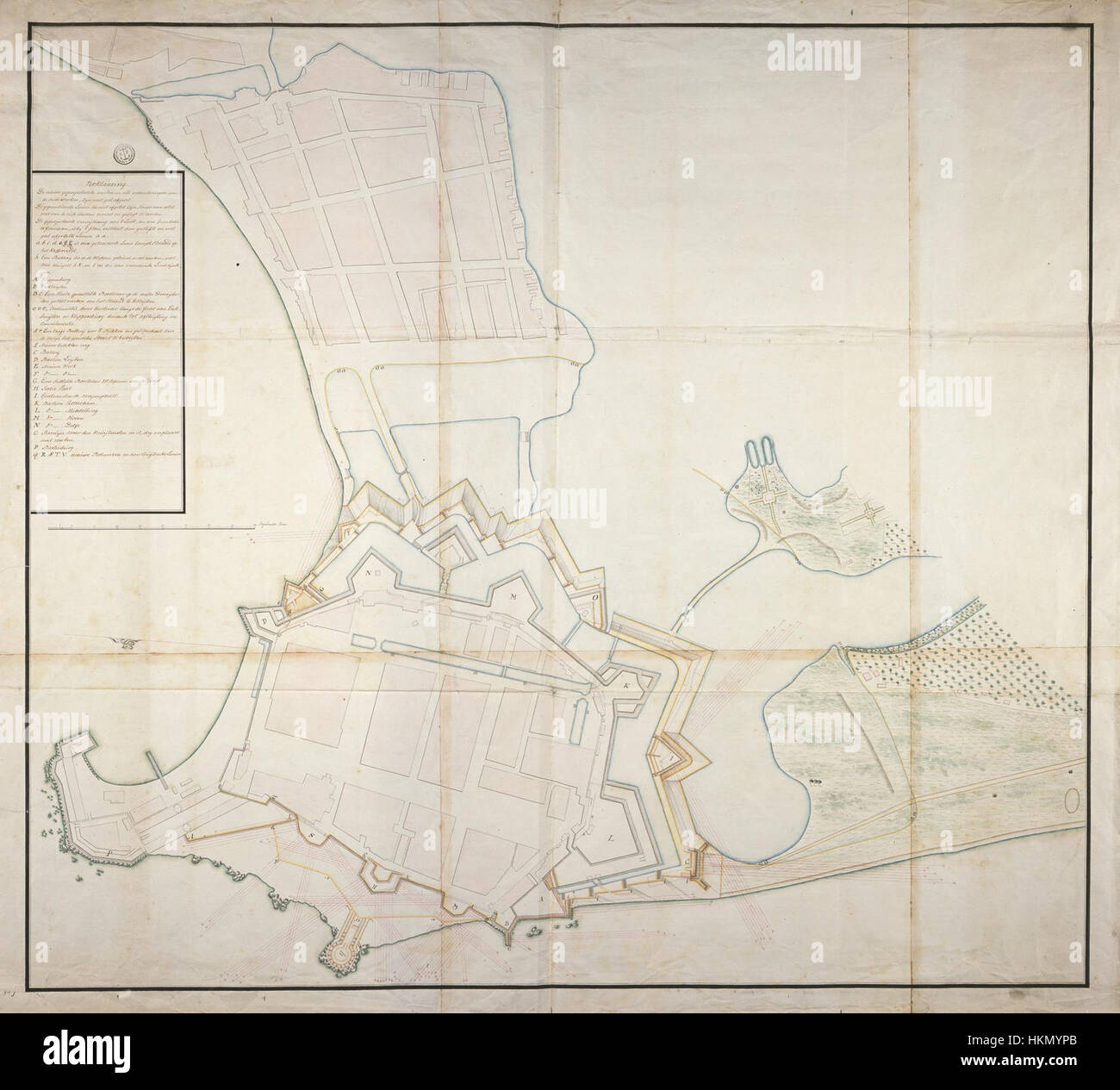 This historical map, AMH-6111-NA, depicts the layout of the Castle of ...