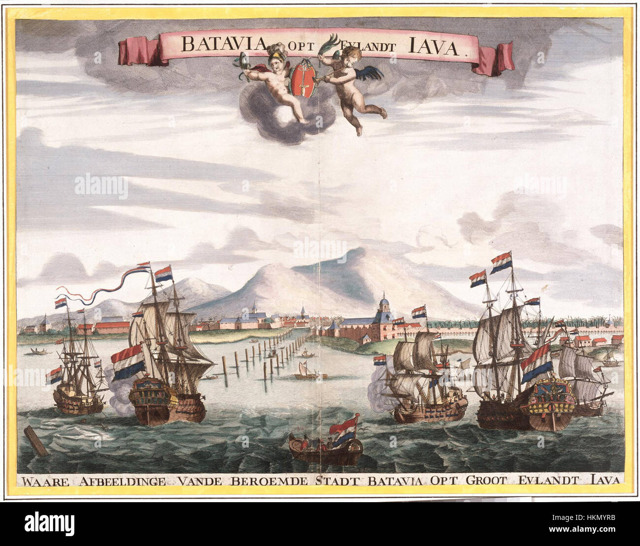 The *View of Batavia* painting depicts the colonial city of Batavia ...