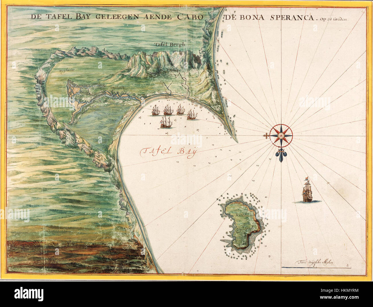 The 'Map of Table Bay' is a historical representation of Table Bay ...