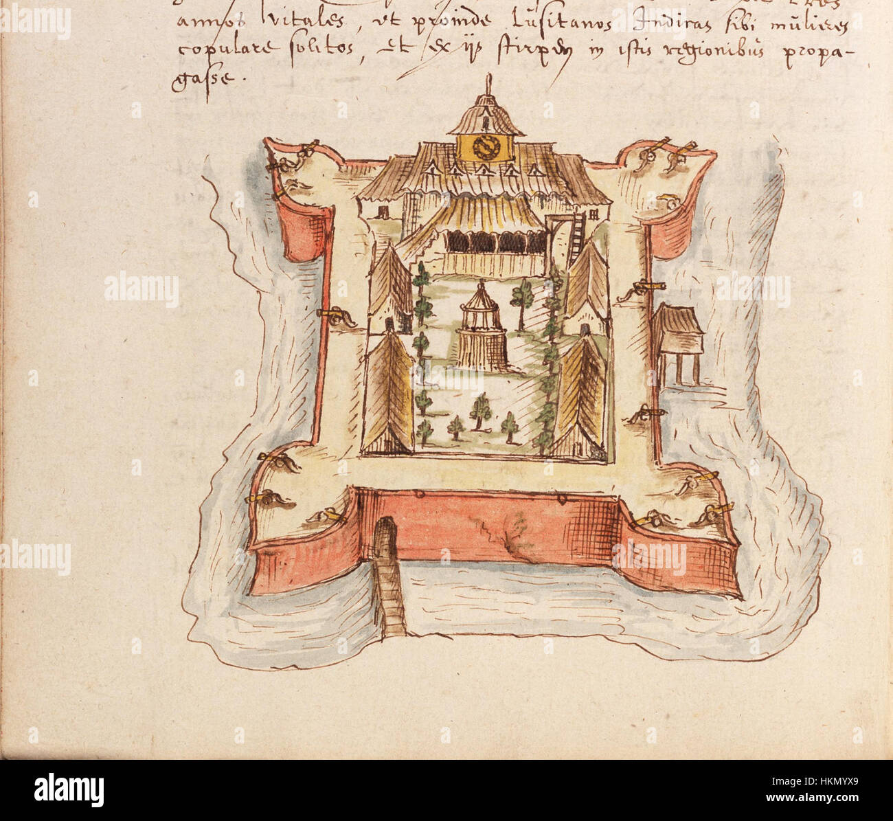 This artwork provides a bird's eye view of Fort Victoria, located in ...