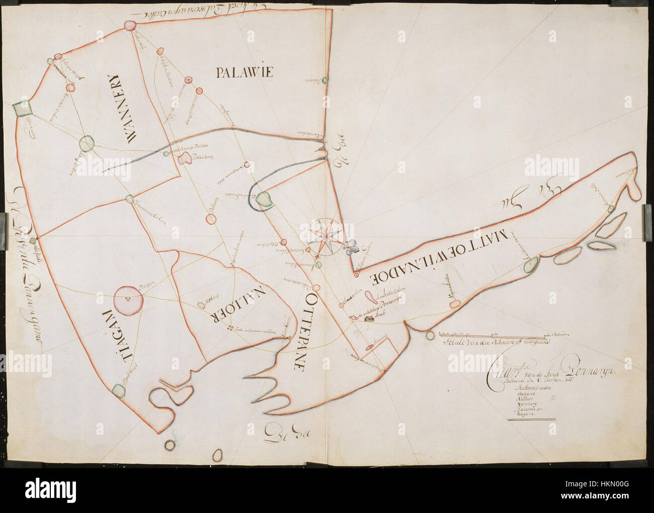 A historical map depicting the Ponnorijn diocese, showcasing its ...