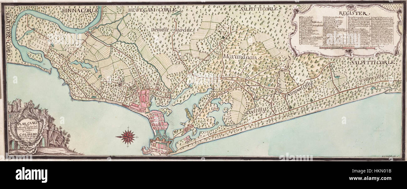 This 19th-century map of Colombo and its surrounding regions offers a ...