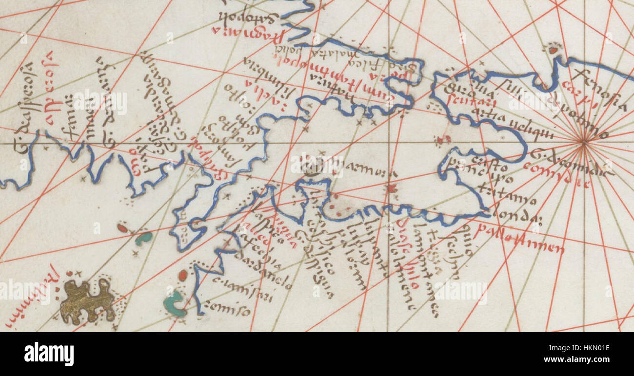 Battista Agnese's 1553 'Portolan Atlas' features detailed maps of the ...