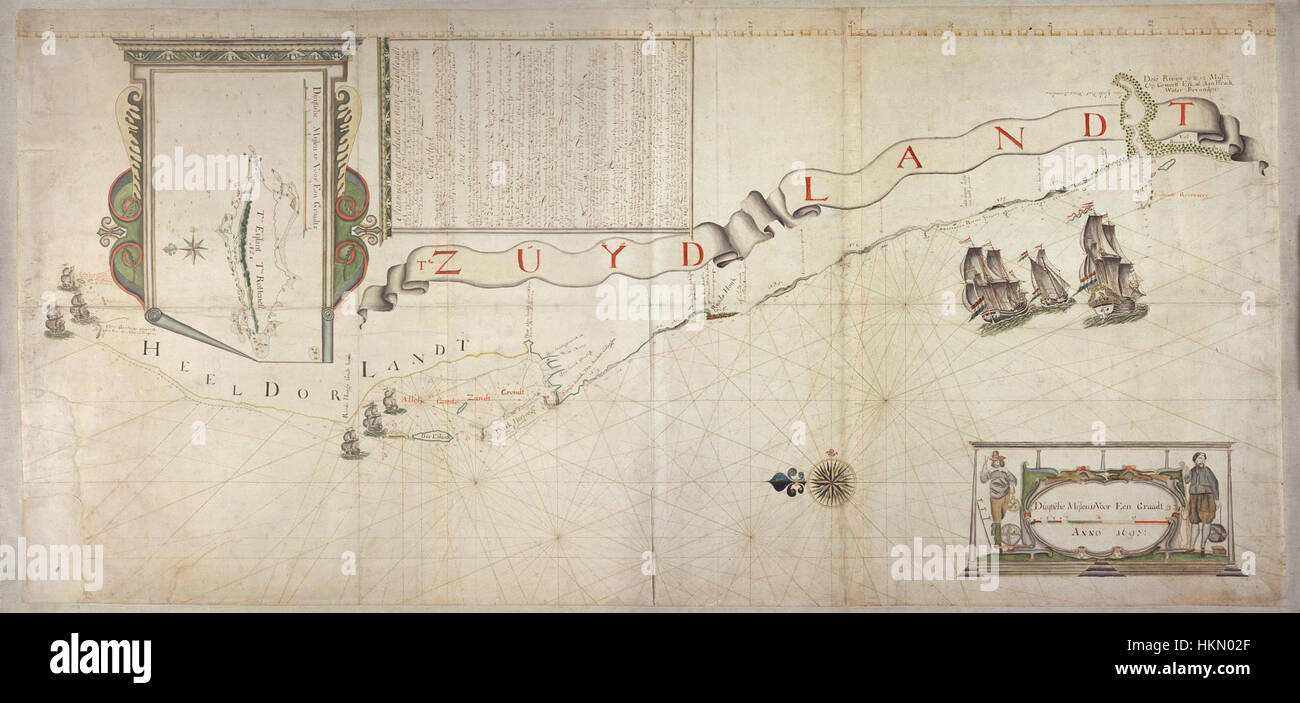 The 'Map of the South Land,' created during early European exploration ...