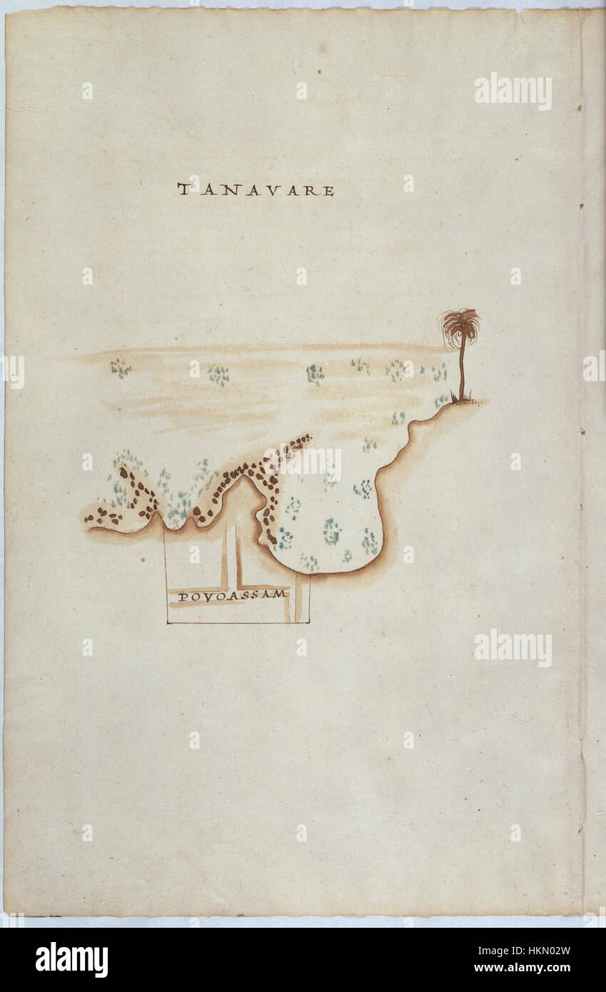 A historical map of Tanavare, showing the region’s geographical ...