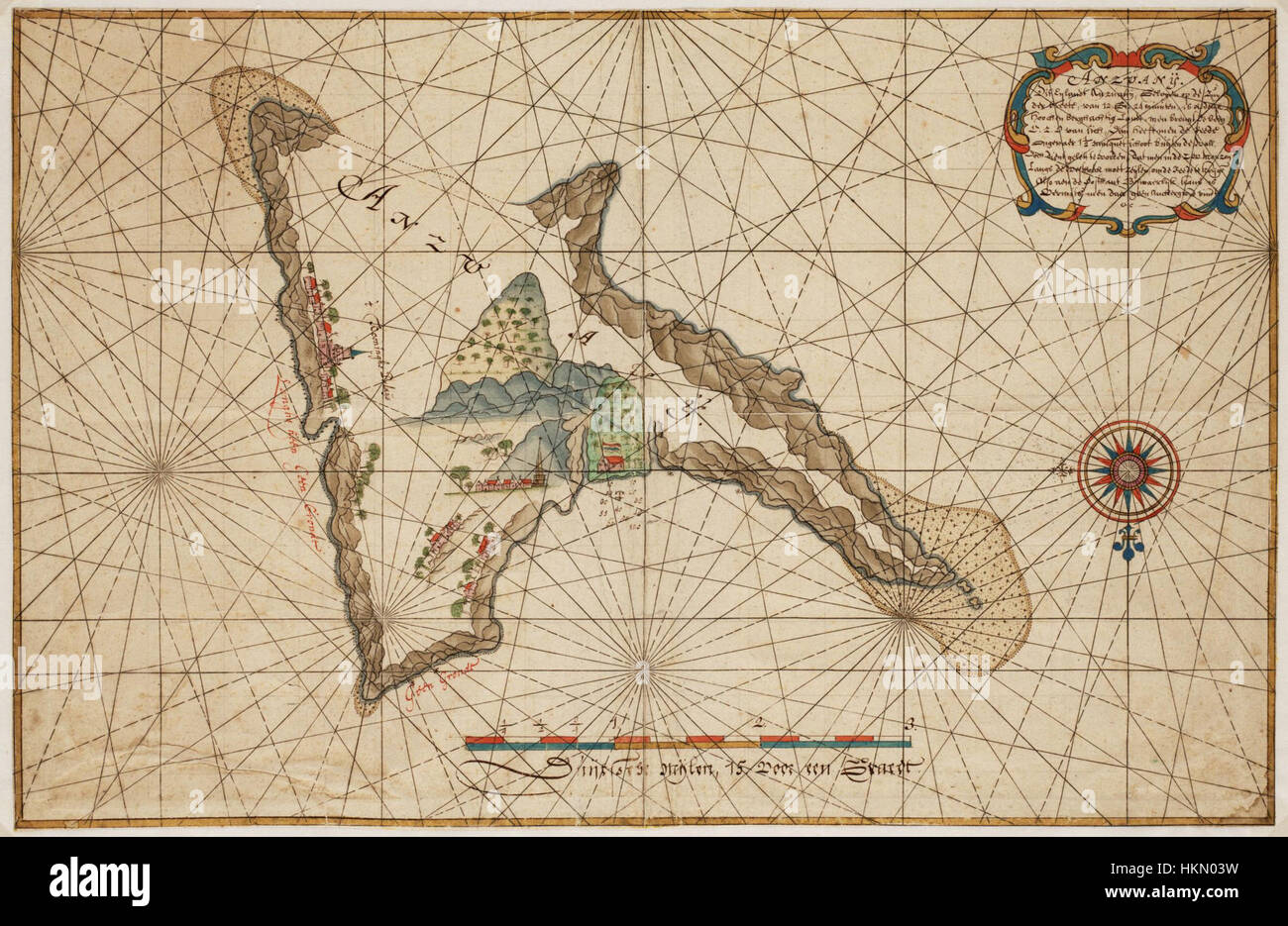 This map of Anjouan from the AMH-6741-NA collection depicts the region ...
