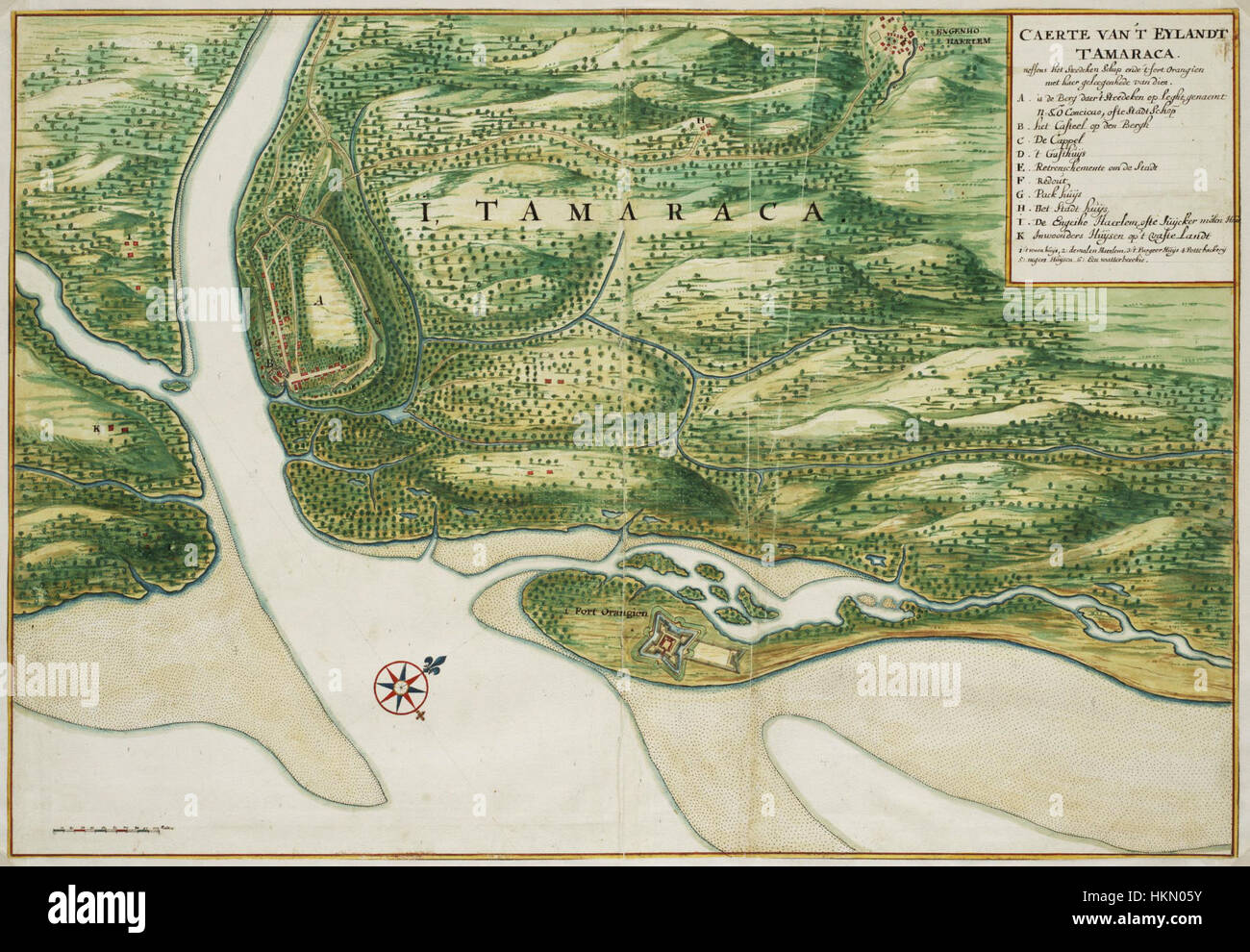 This map, AMH-6799-NA, illustrates the island of Tamaraca, showcasing ...