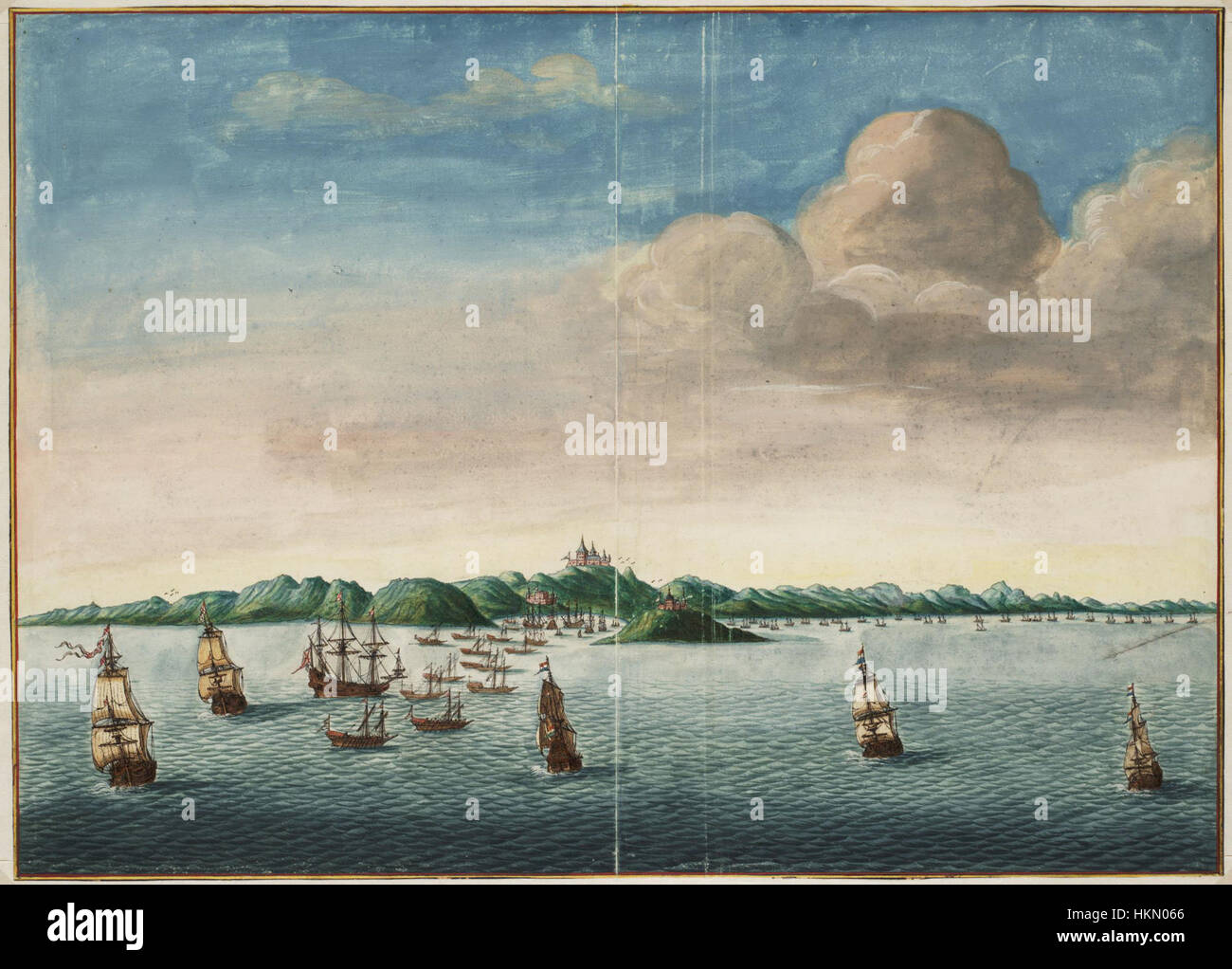 A painting depicting a scenic view of Goa, India, showcasing its ...