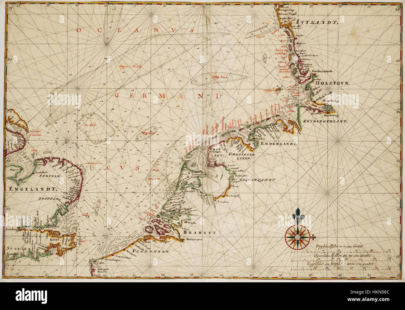 AMH-6812-NA Map of countries around the North Sea Stock Photo - Alamy