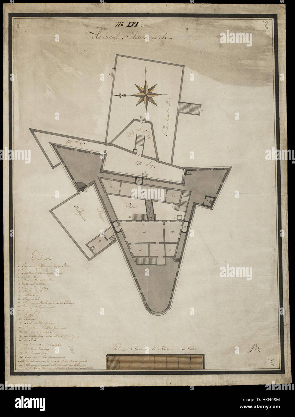 This historical floor plan of Fort St. Antonie at Axim illustrates the ...