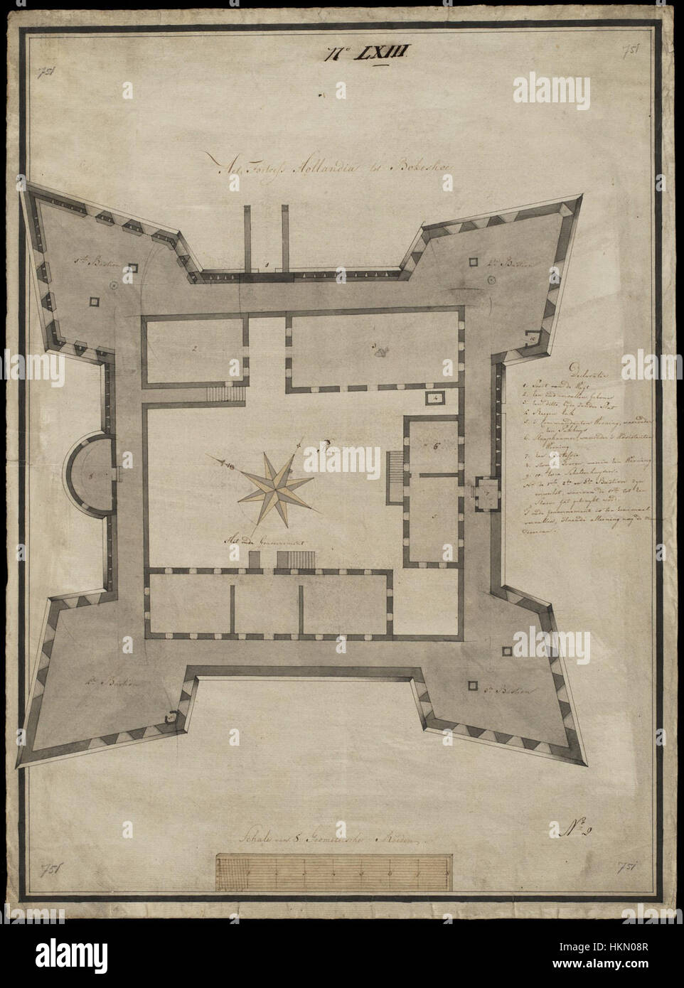 A detailed floor plan of the Hollandia fort located at Pocquessoe ...